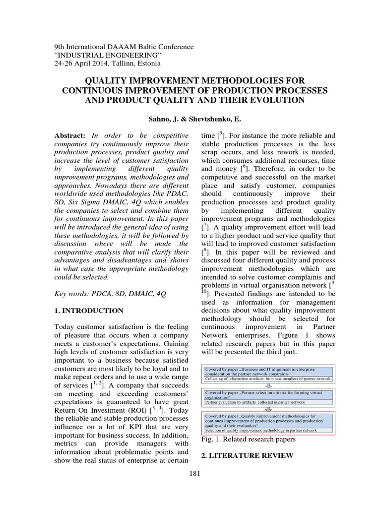 Quality Improvement Methodologies For Continuous Improvement of ...