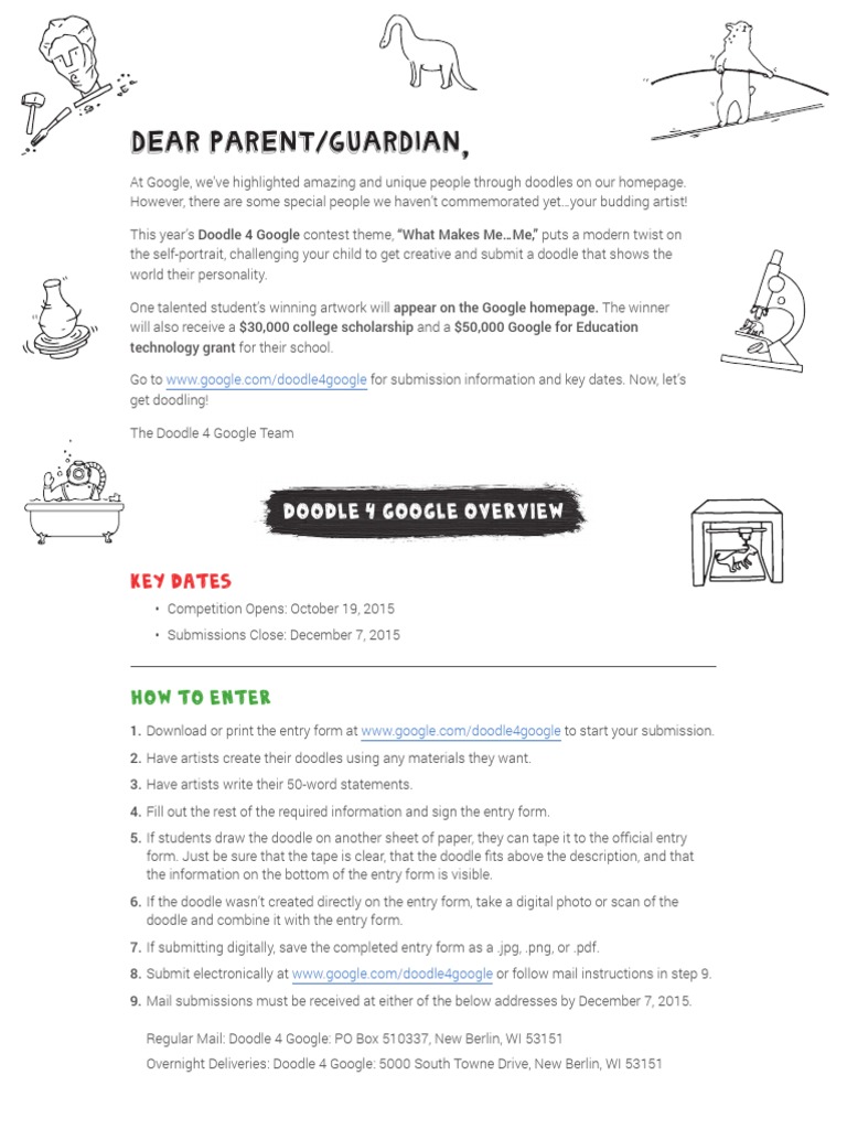 Doodle 4 Google Contest Details | PDF | Career & Growth | Art