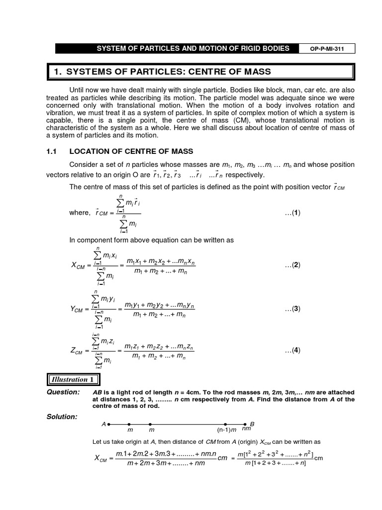 Rotation Theory I | PDF | Center Of Mass | Force