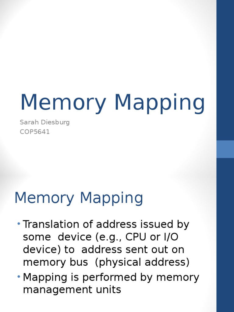 Memory Mapping Sarah Diesburg Cop5641 Pdf Pointer Computer