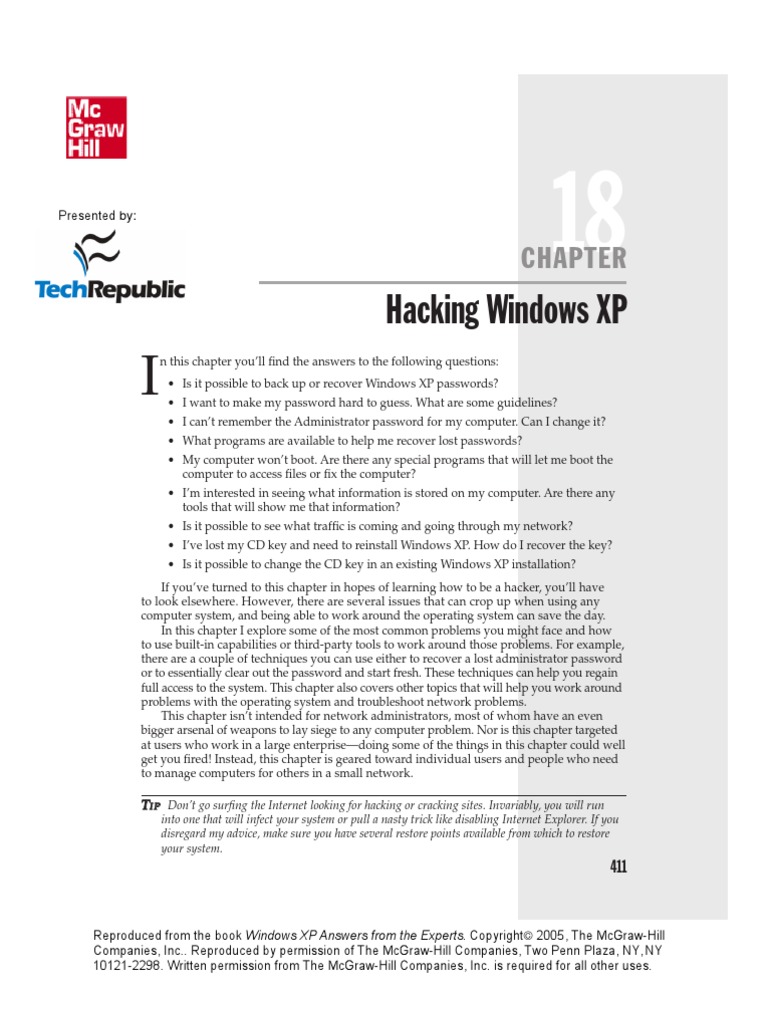 Hacking Windows XP: IP IP | PDF | Windows Registry | Microsoft Windows