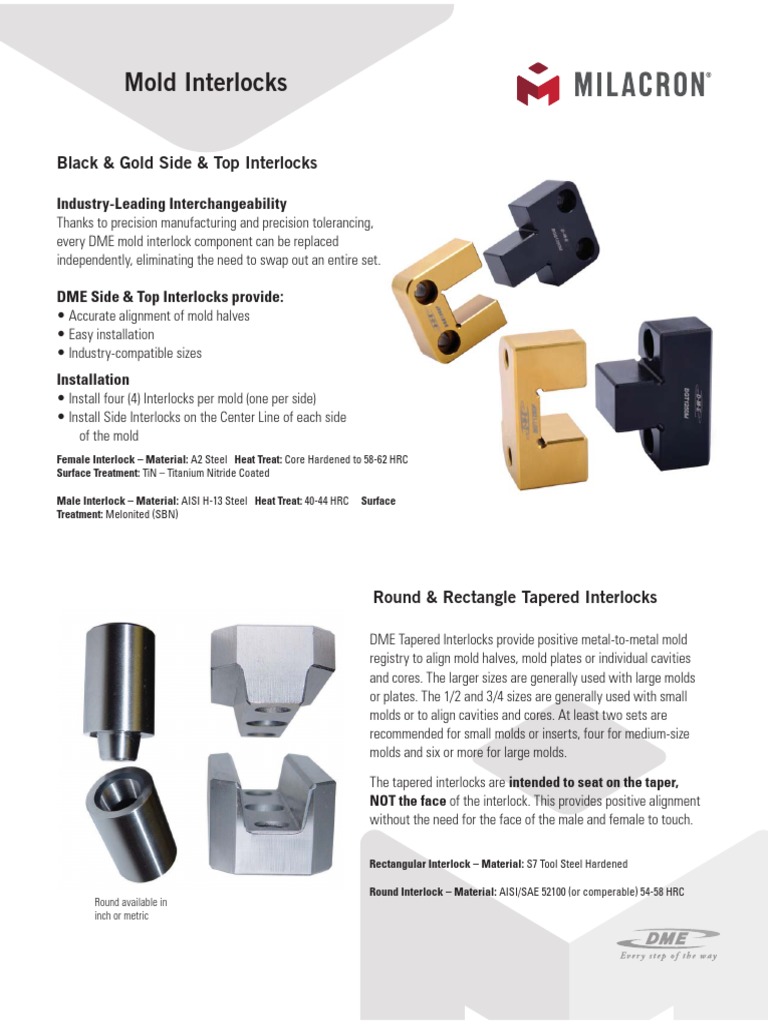 Mold Interlocks: Black & Gold Side & Top Interlocks | PDF | Technology ...