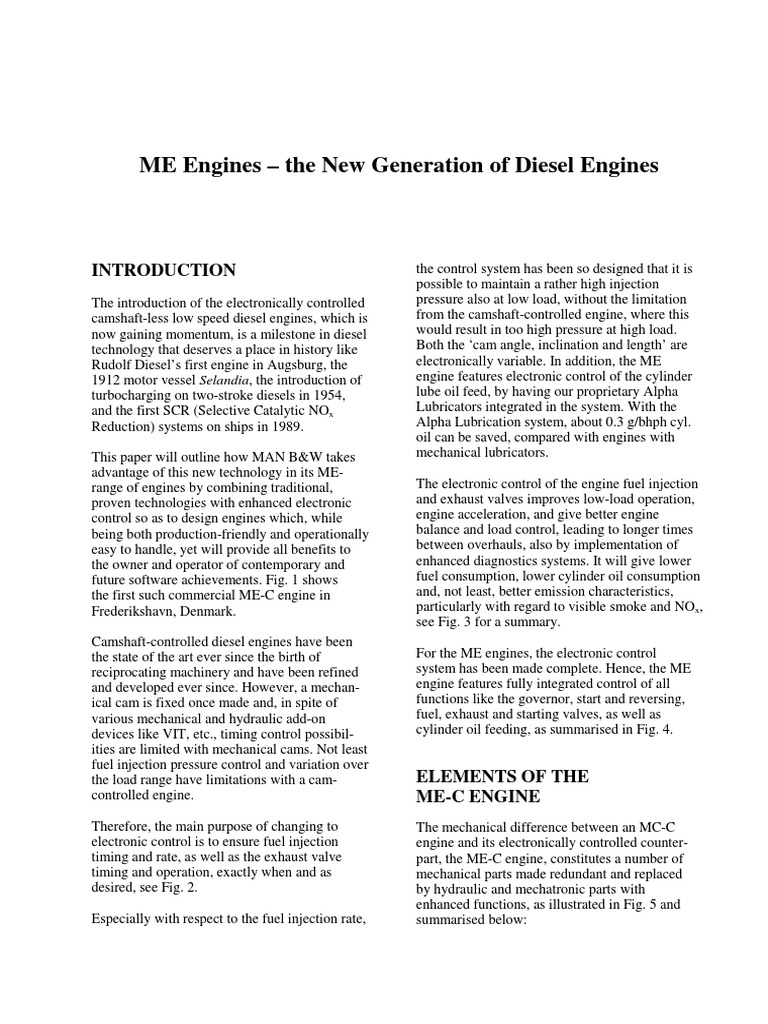 ME Program | PDF | Fuel Injection | Diesel Engine
