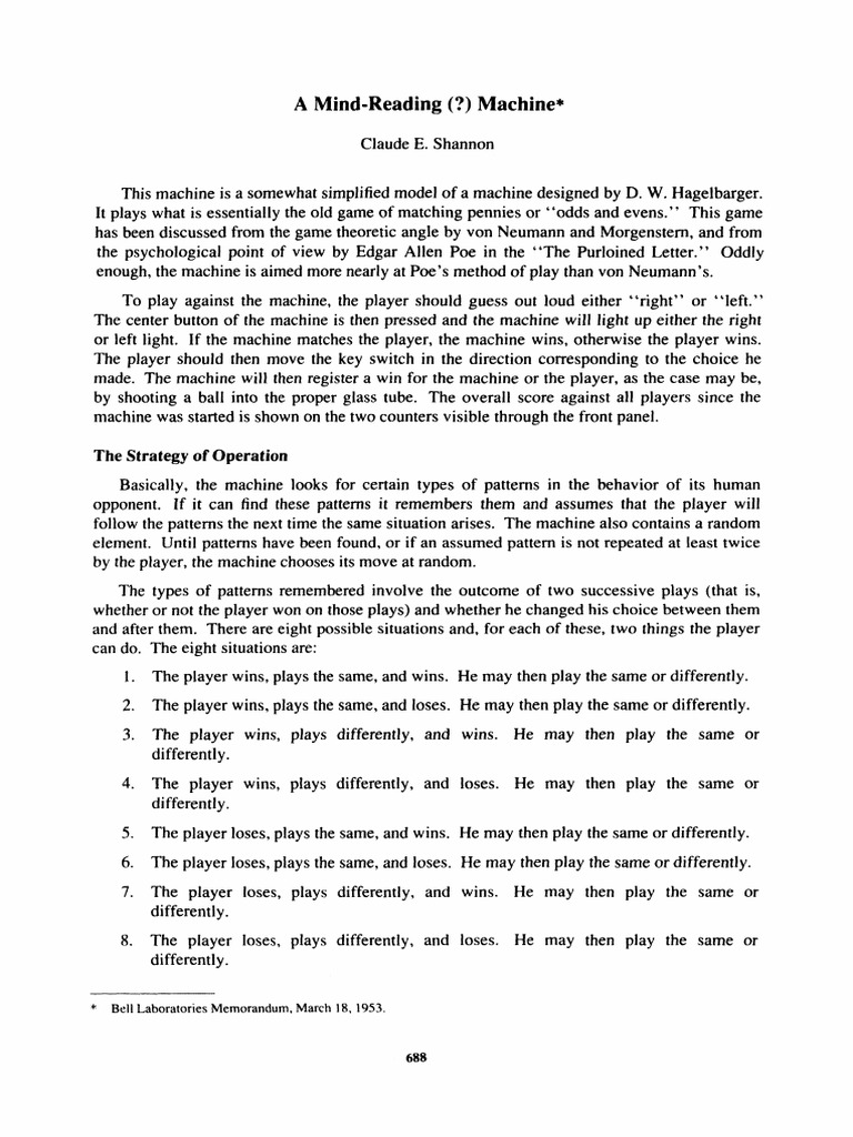 A Mind-Reading Machine | PDF | Momentum | Applied Mathematics