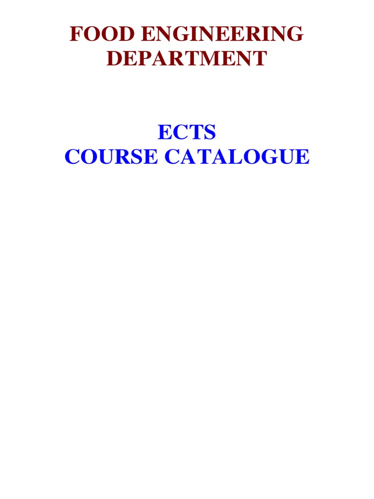 Food Engineering Department | PDF | Master Of Science | Metabolism
