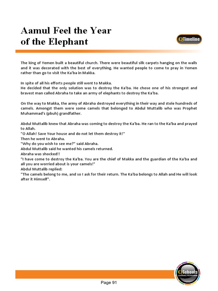 Aamul Feel The Year of The Elephant: Timeline | PDF | Hajj | Muhammad