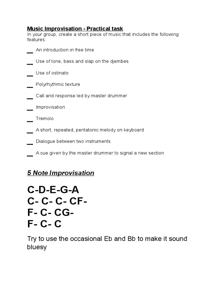 Music Improvisation For Beginners | PDF | Language Arts & Discipline