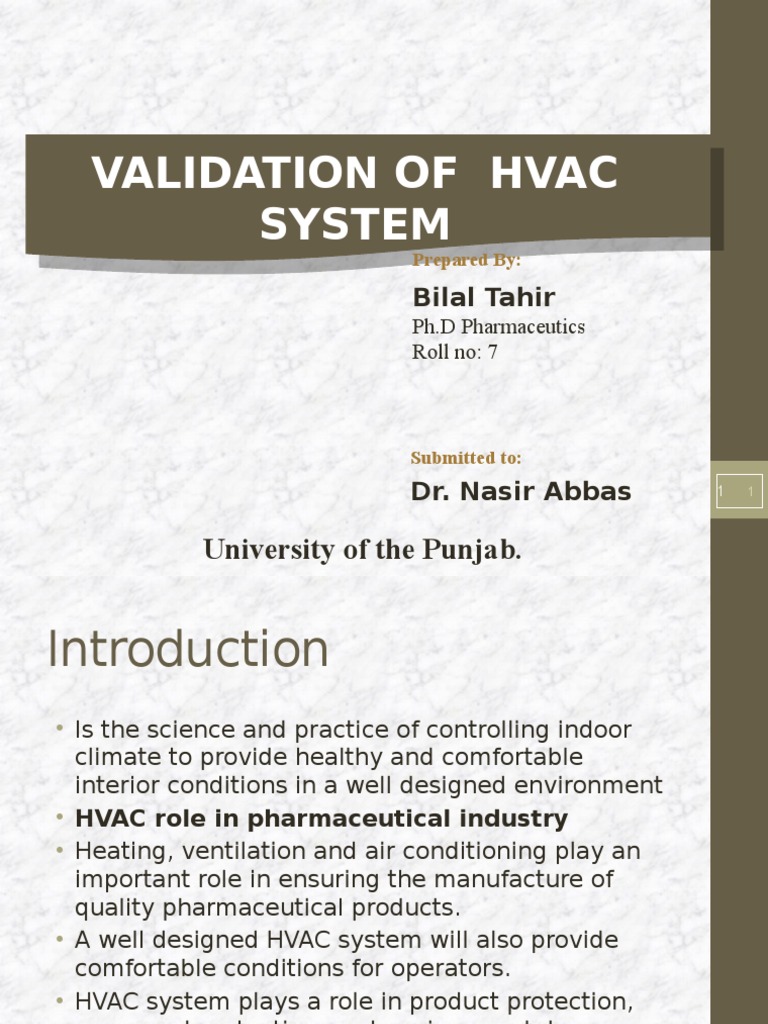 Validation of HVAC | PDF | Hvac | Verification And Validation