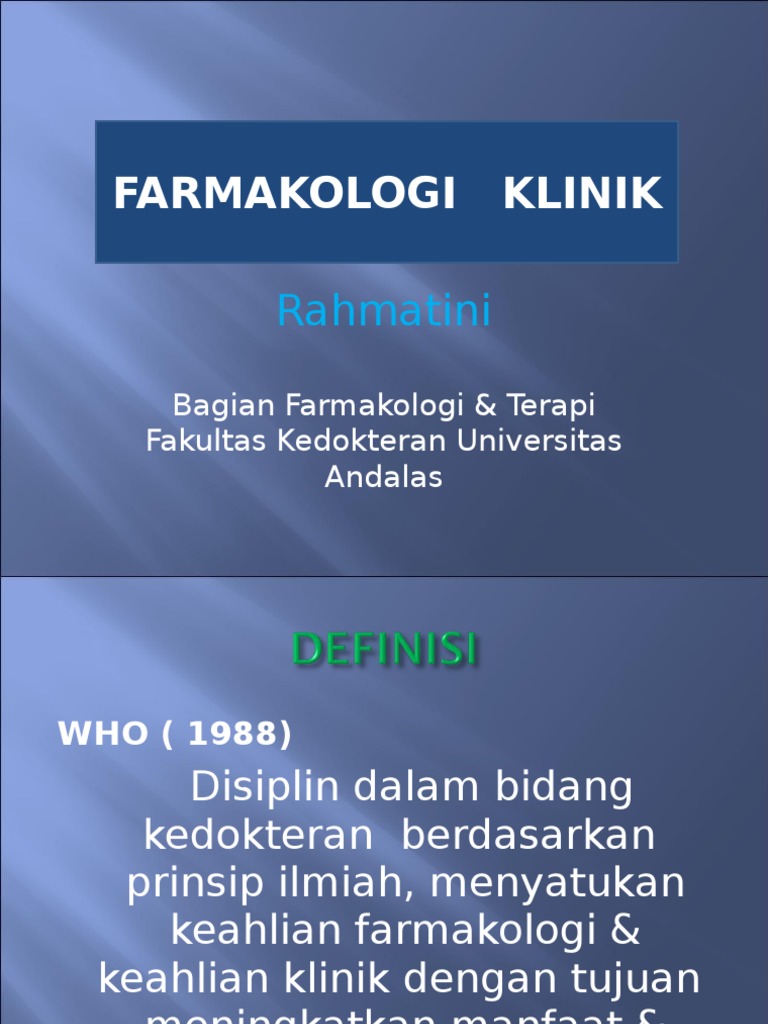Farmakologi klinik | Pharmacokinetics | Therapy