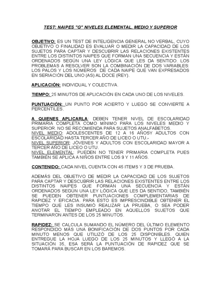 Test Naipes-1 | PDF