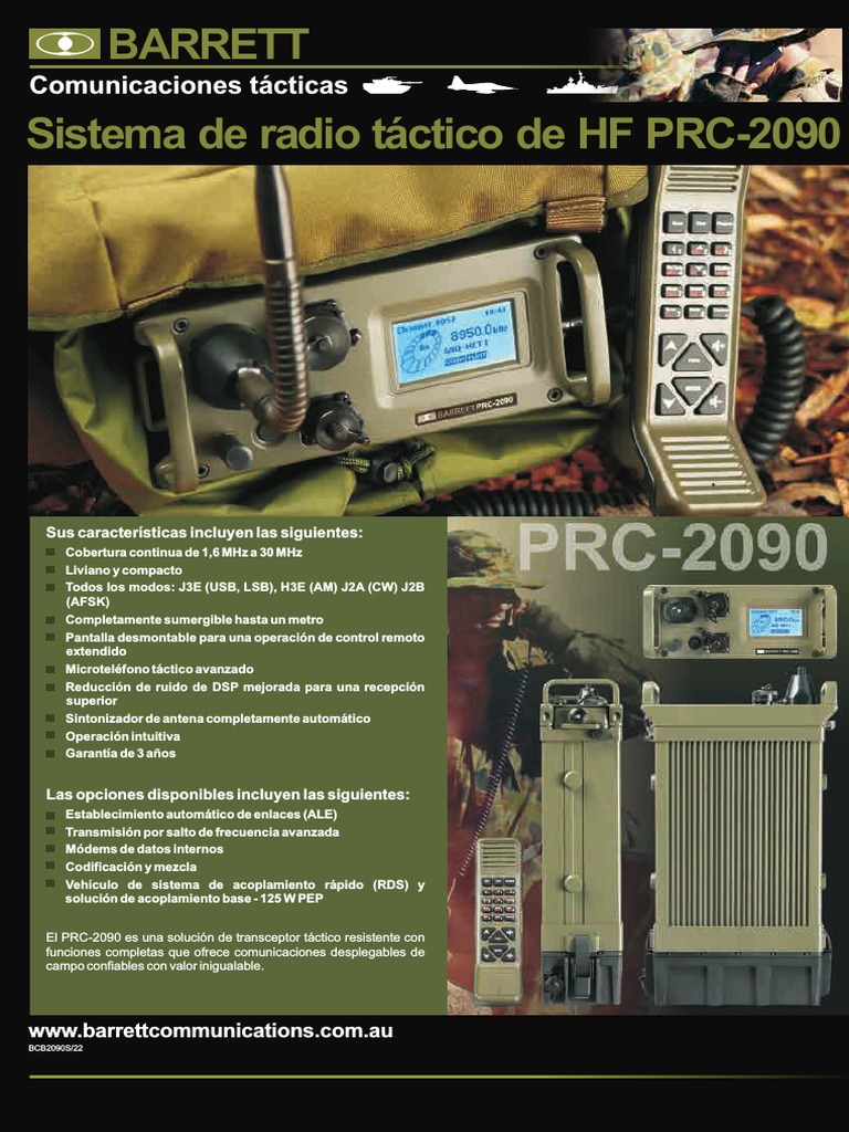 Transceptor Táctico Barrett PRC-2090 | PDF | Antena (Radio) | Módem