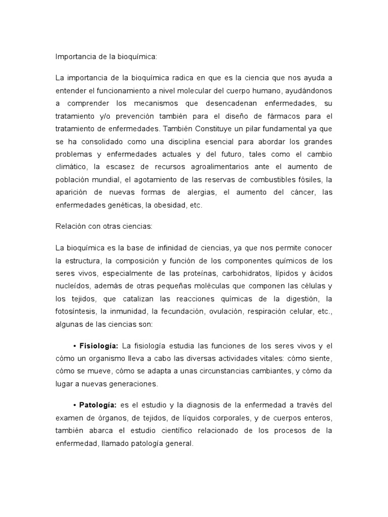 Definición de Bioquímica | PDF | Bioquímica | Química