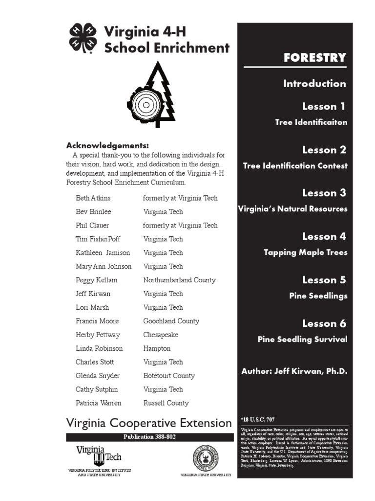 Virginia 4-H School Enrichment: Forestry | PDF | Wood | Trees