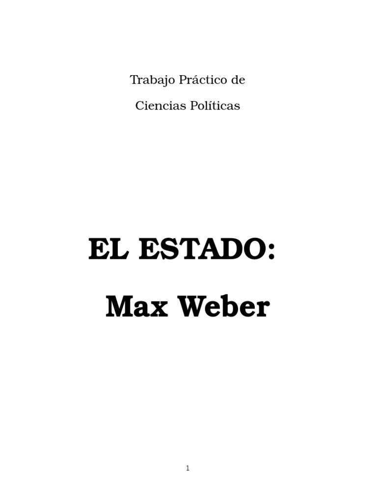 Concepto de Estado: Max Weber | PDF | Max Weber | Estado (política)