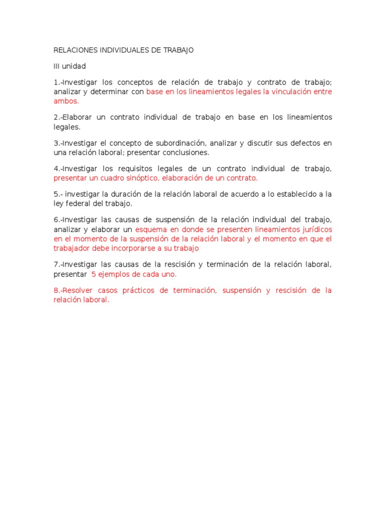 Relaciones Individuales de Trabajo | PDF | Derecho laboral | Salario