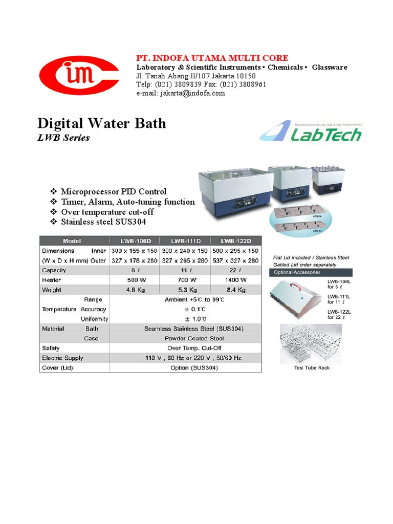 Daihan Labtech - Digital Water Bath (LWB) Dan Shaking Incubator | PDF | Home & Garden | Computers
