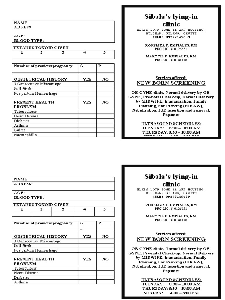 Form Sibala | PDF | Woman | Childbirth