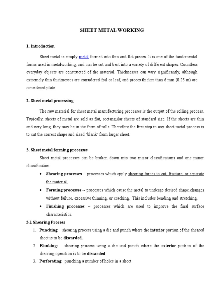 Sheet MATAL | PDF | Sheet Metal | Metalworking