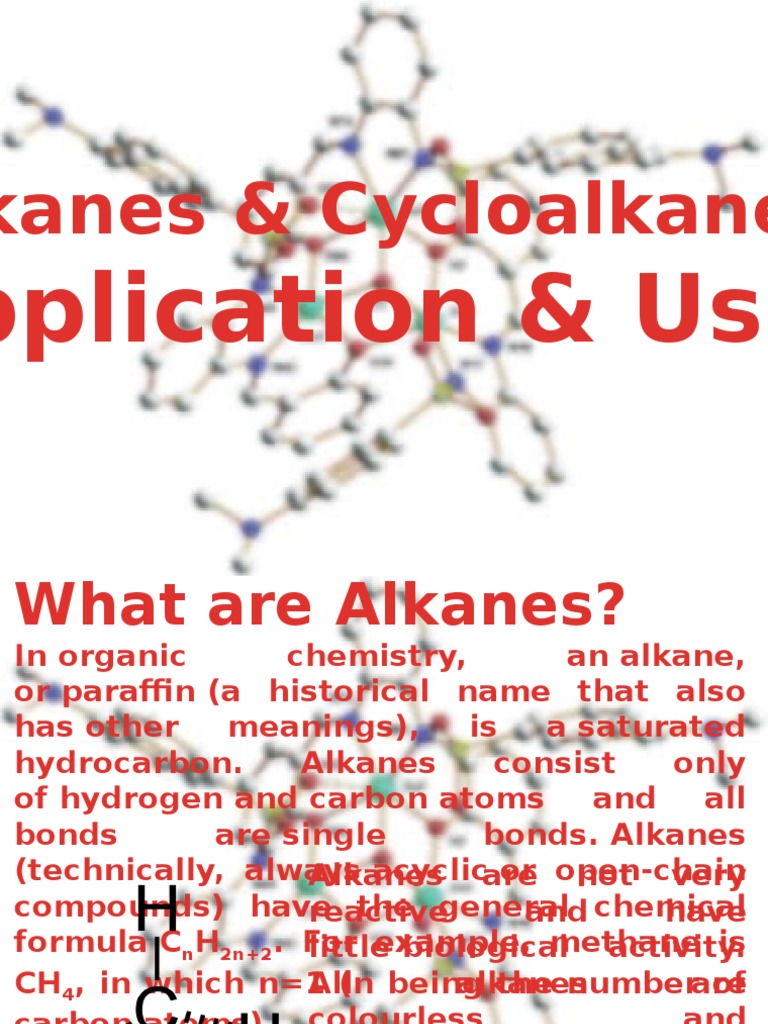 Alkanes and Cycloalkanes | Alkane | Fuels