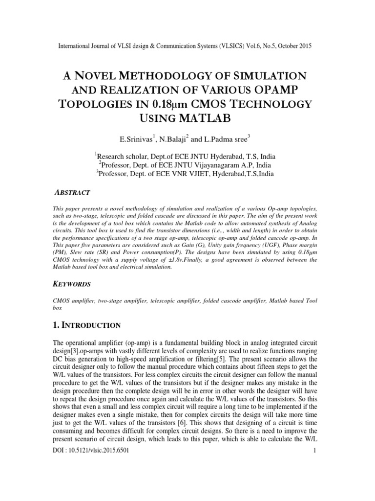 A Novel Methodology of Simulation | PDF | Operational Amplifier ...