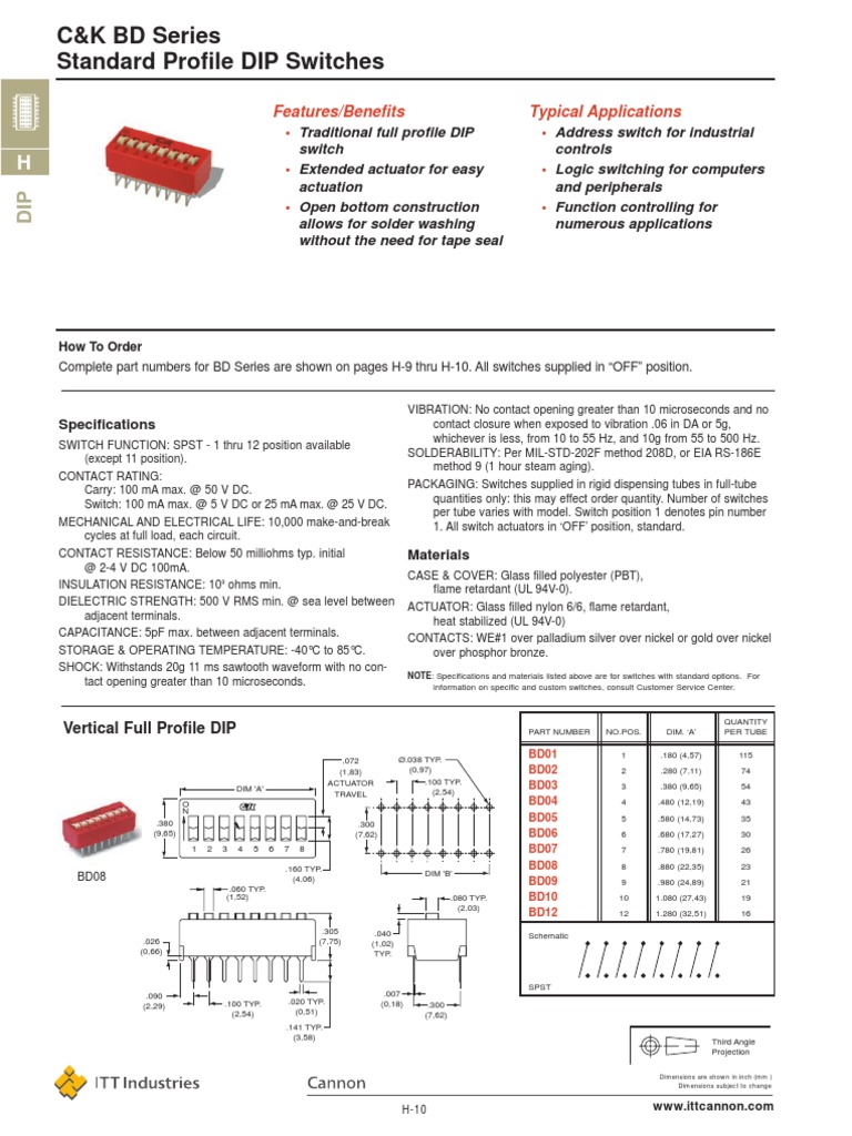 8 Position Dip Switch | PDF | Switch | Electrical Equipment