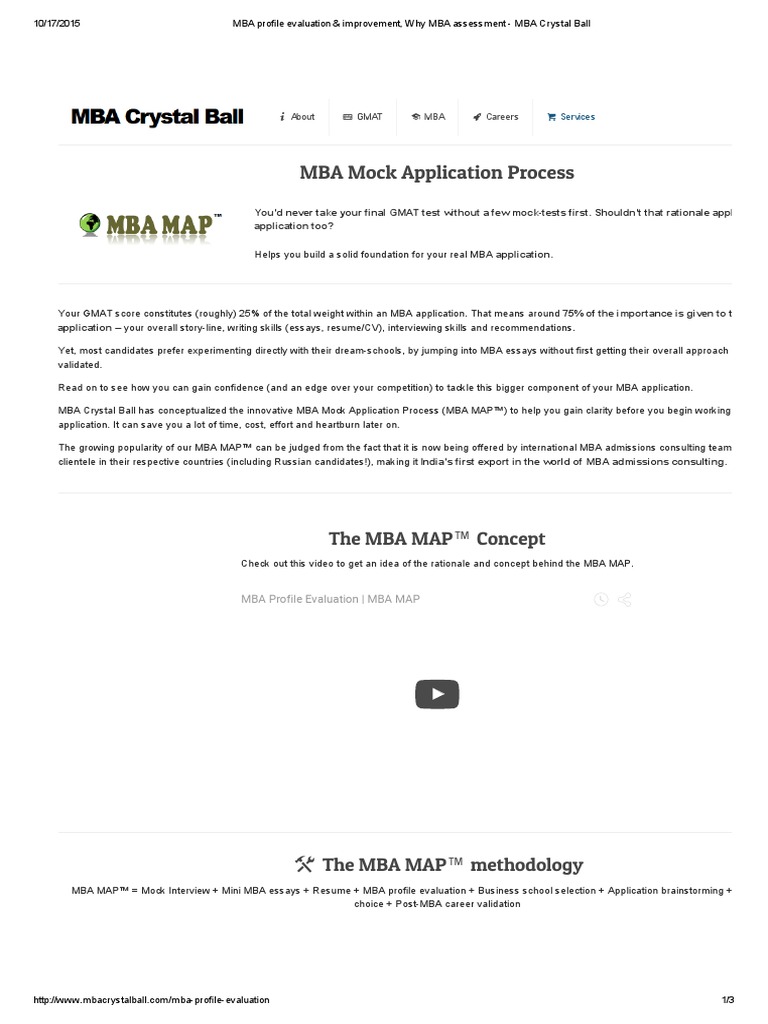 MBA Profile Evaluation & Improvement, Why MBA Assessment - MBA Crystal ...