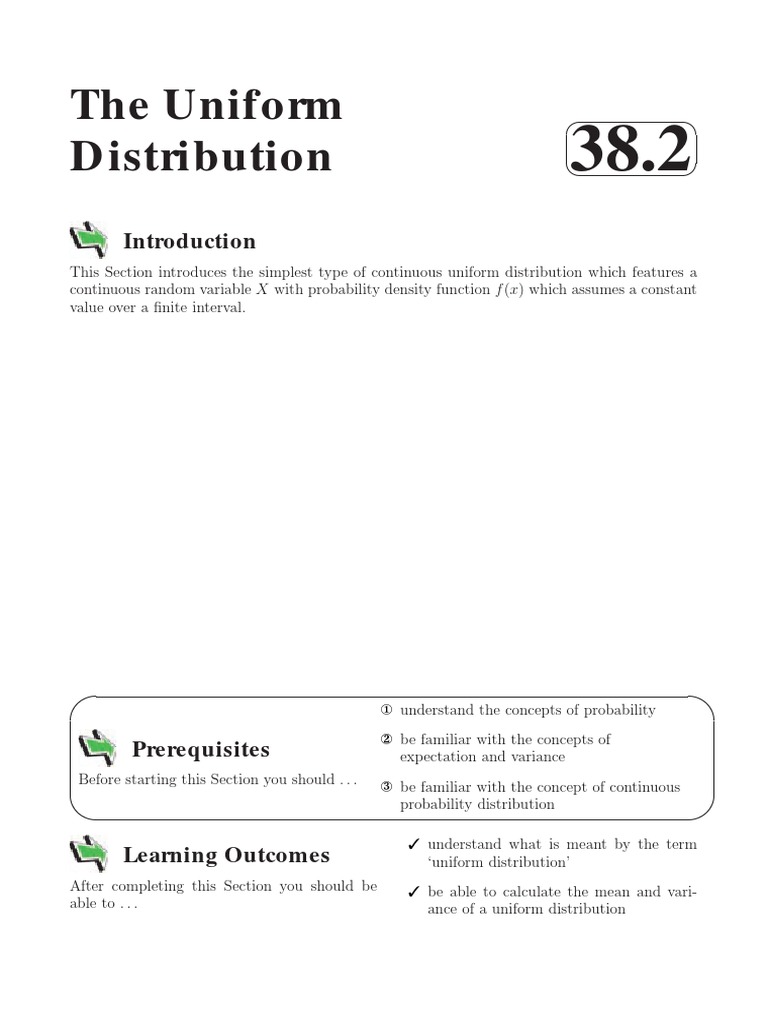 Uniform Dist | PDF | Probability Distribution | Variance