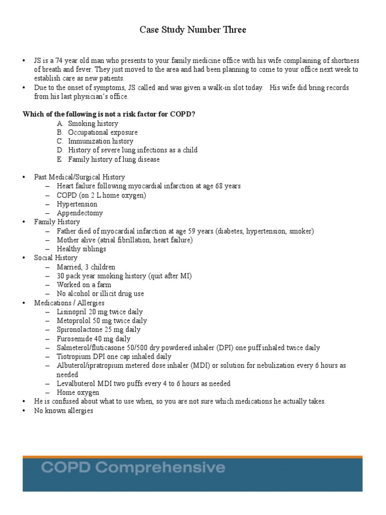 COPD Case Study: Diagnosis and Management | PDF | Chronic Obstructive ...