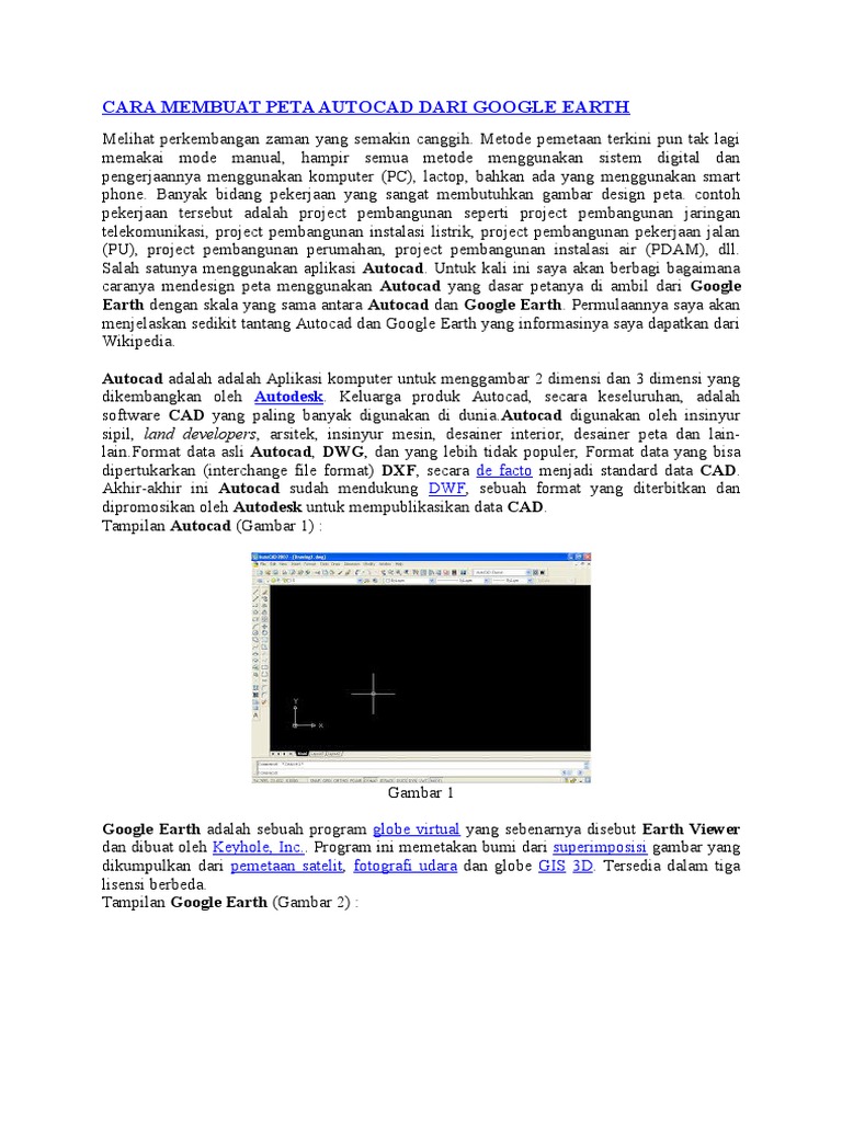 Cara Membuat Peta Autocad Dari Google Earth | PDF
