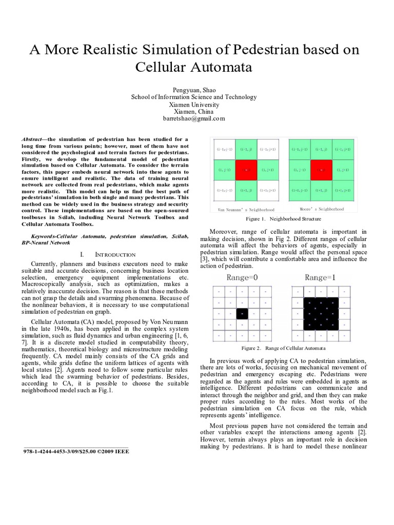 A More Realistic Simulation of Pedestrian Based On Cellular Automata ...