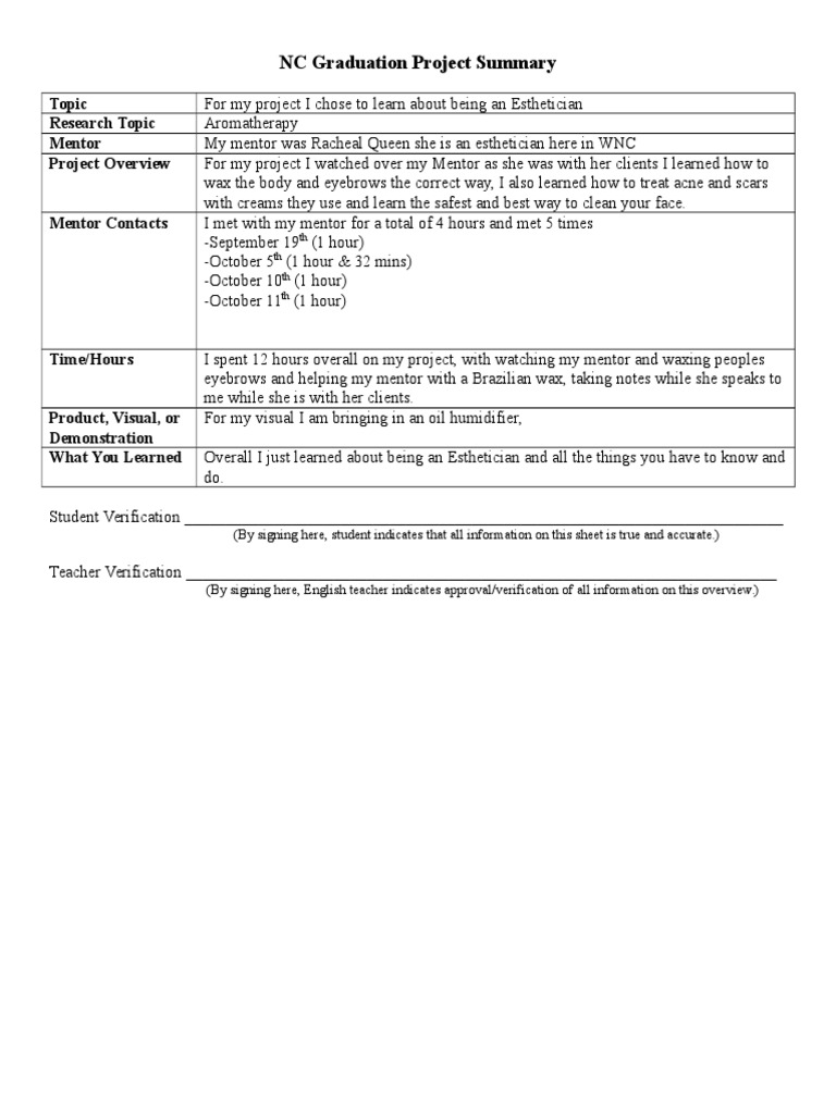 Summary Blank Template | PDF