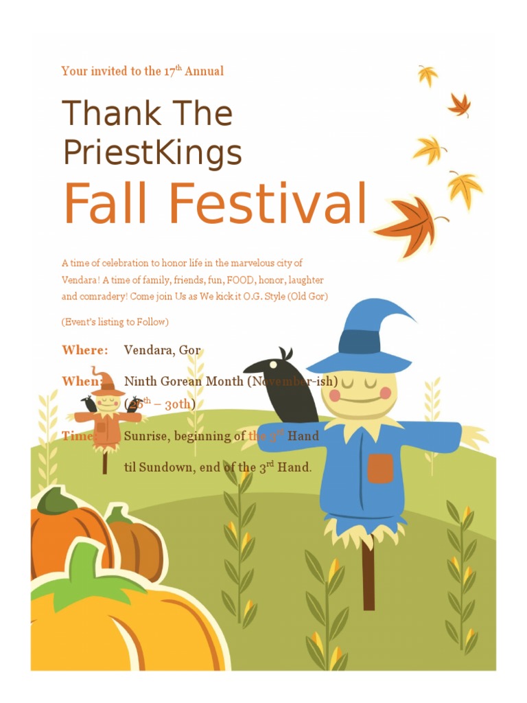 17th Annual Fall Festival in Vendara | PDF