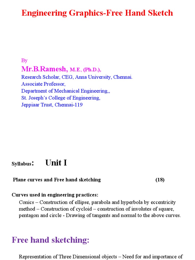 Free Hand Sketching in Engineering Graphics | PDF | Analytic Geometry ...