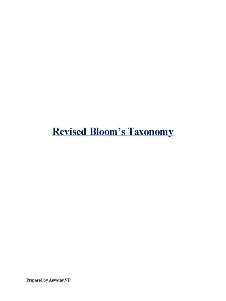 Revised Bloom's Taxonomy | PDF | Neuropsychology | Educational Psychology
