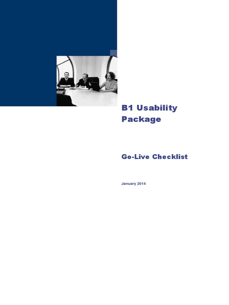 B1 Usability Package: Go-Live Checklist | PDF | Business | Computers