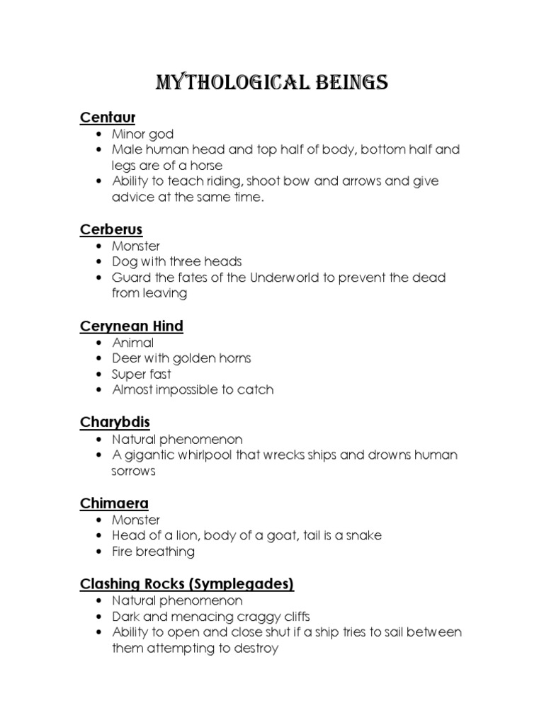 Greek Mythology Study Guide | PDF | Monsters | Medusa