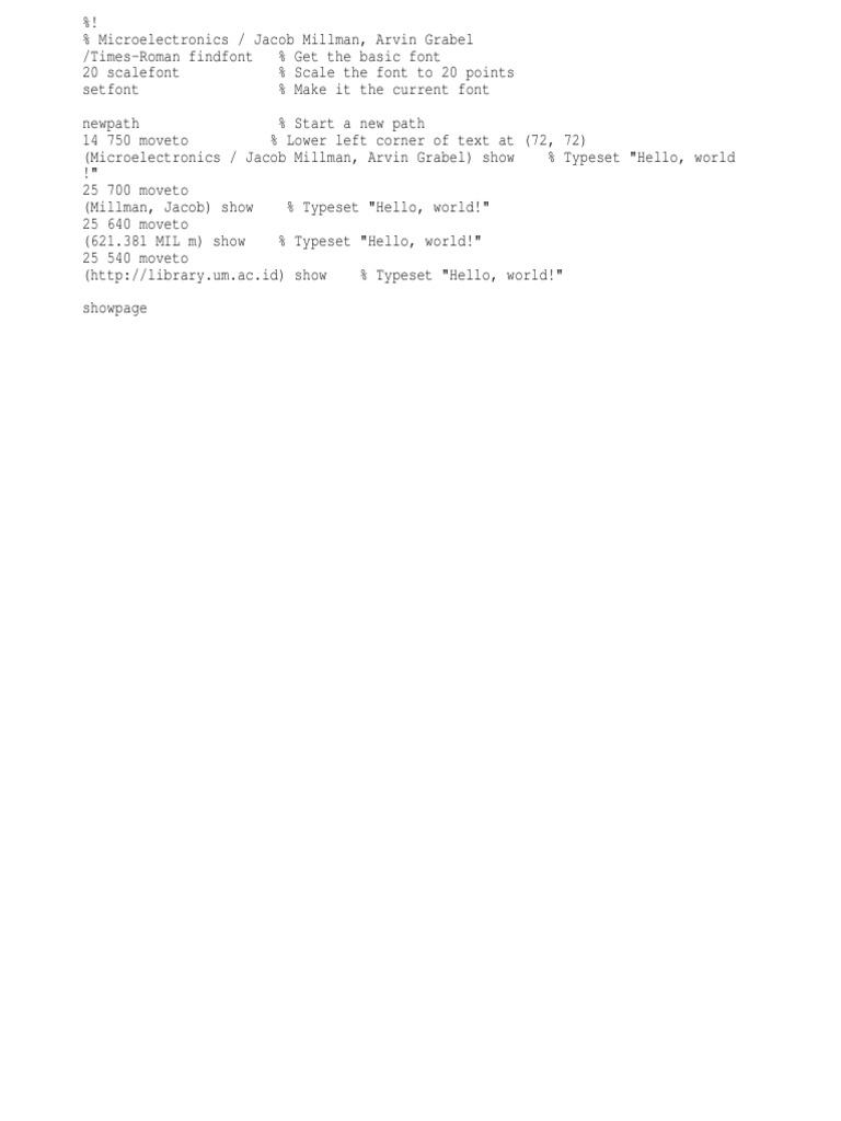 Microelectronics Jacob Millman Arvin Grabel 1092.Ps | PDF