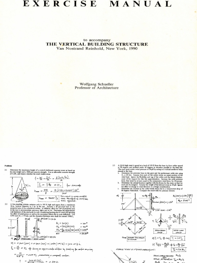 Exercise Manual, The Vertical Building Structure, by Wolfgang Schueller ...