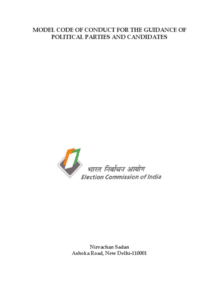 Model Code of Conduct For The Guidance of Political Parties and ...