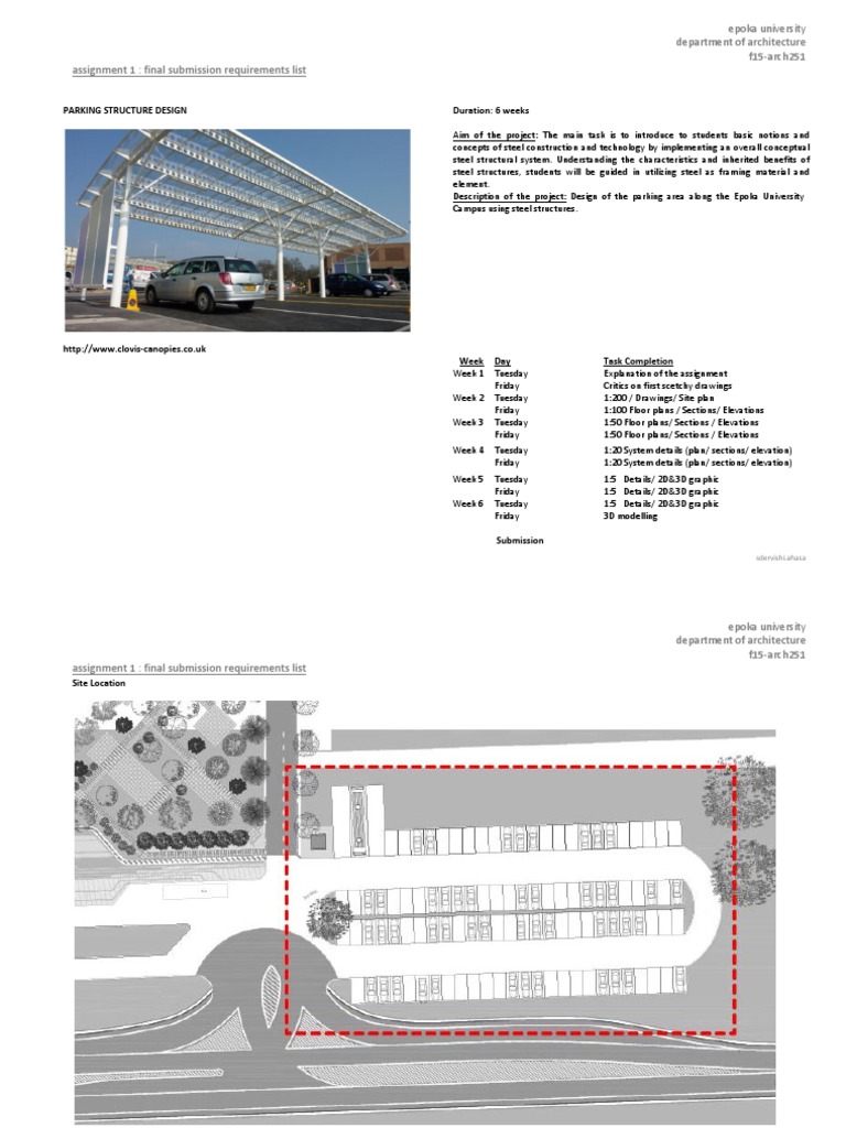 Assignment 1: Final Submission Requirements List: Parking Structure ...
