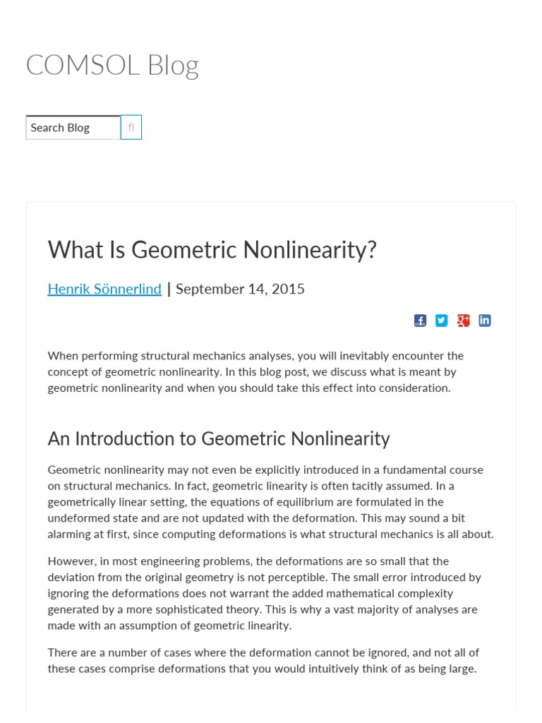 Understanding Geometric Nonlinearity | PDF | Nonlinear System ...