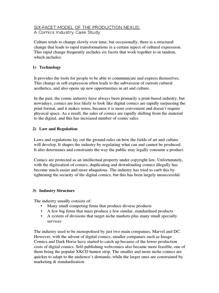 Six-Facet Model of The Production Nexus | PDF | Comics | Dc Comics