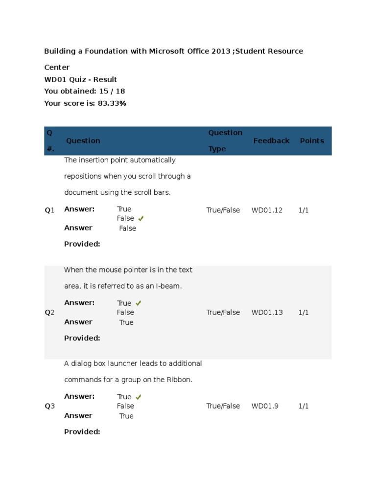 Building A Foundation With Microsoft Office 2013 | PDF