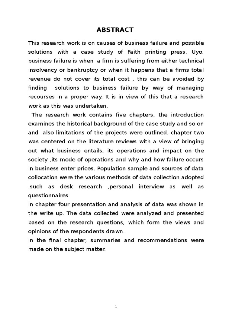 Causes of Business Failure and Possible Solutions | PDF | Partnership ...