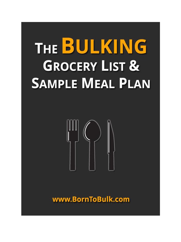 The Bulking Grocery List and Sample Meal Plan | PDF | Hamburgers | Bacon