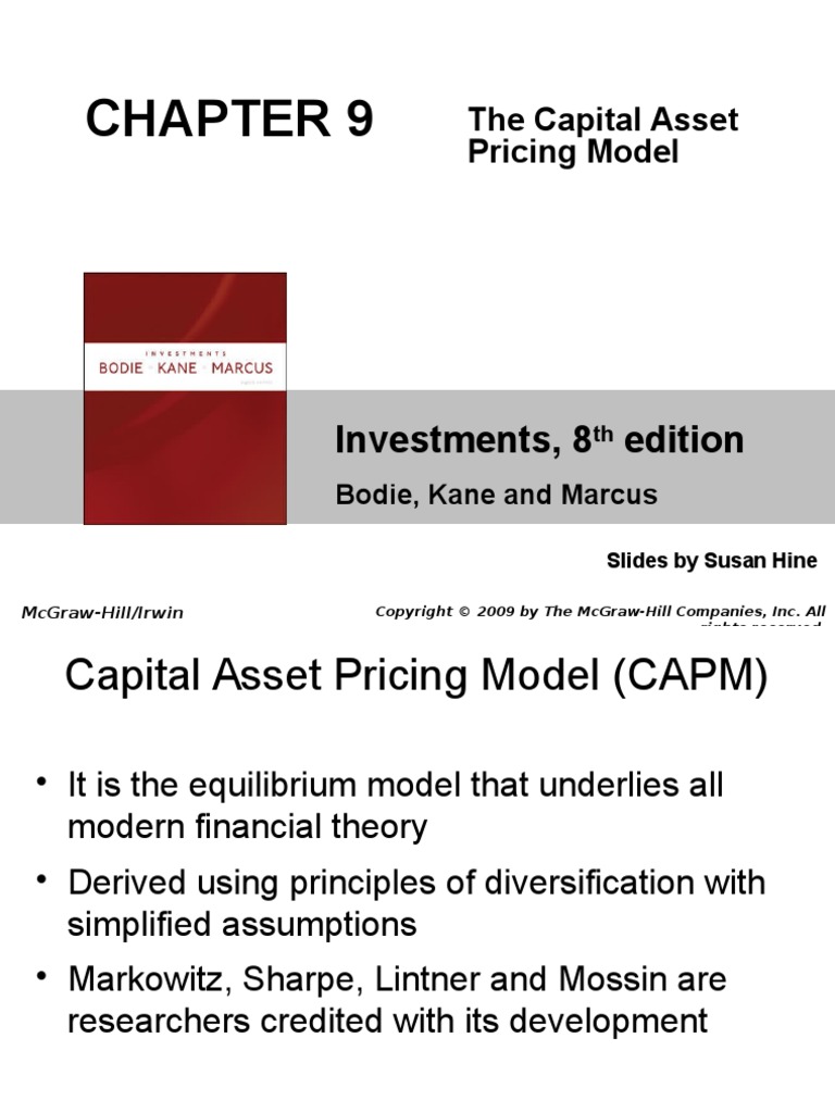 Class 1 Investments BKM Chapter9 | PDF | Capital Asset Pricing Model ...