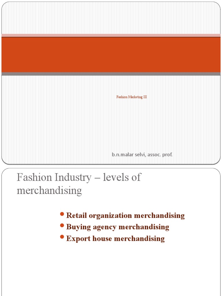 B.n.malar Selvi, Assoc. Prof.: Fashion Marketing III | PDF | Market ...