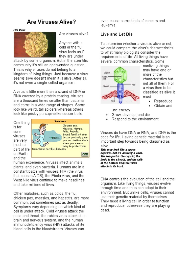 Are Viruses Alive | Virus | Cell (Biology)