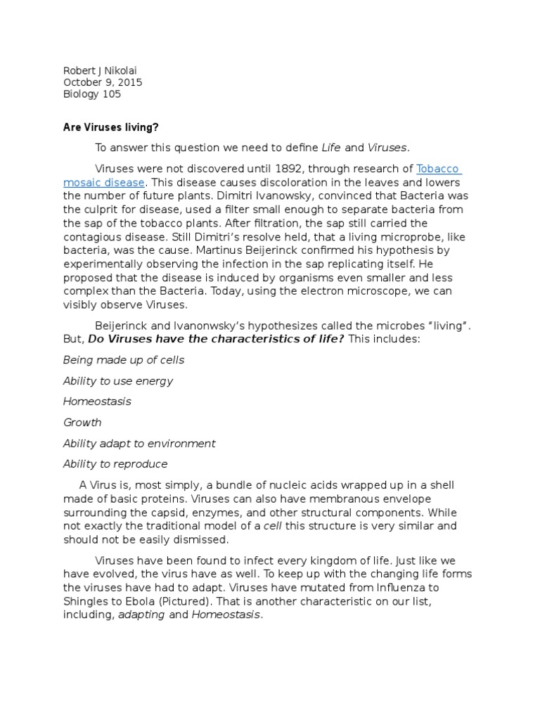 Are Viruses Living | PDF | Virus | Life