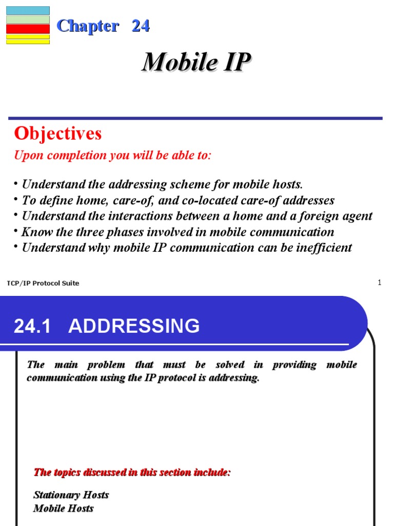 Chap-24 Mobile IP | PDF | Internet Protocols | Internet Protocol Suite Chap-24 Mobile IP | PDF | Internet Protocols | Internet Protocol Suite